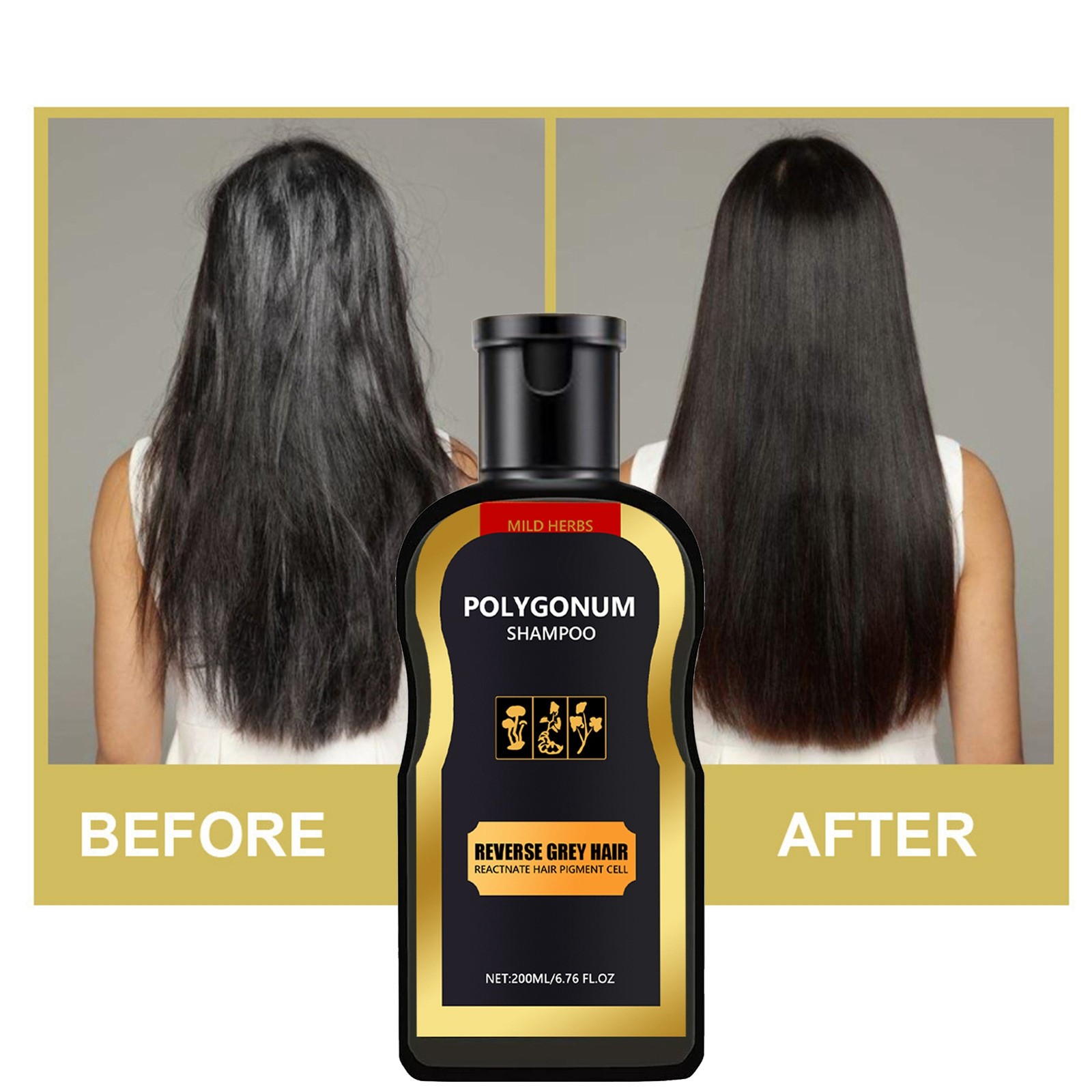 Shampoo He Shou Wu Shampoo Black Hair Care Cleansing & Nourishing Silky ...